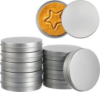 Milisten 10pcs Boxes candy picking game tin box mini containers korean candy clear candle jars round metal storage cubes with lid metal tin Holders Iron Cookie