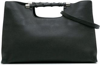 Gucci Hobo Bags - Medium Calfskin Bamboo Daily Shopper Satchel - Gr. unisize - in Schwarz - f&uuml;r Damen