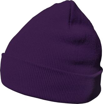 DonDon Mütze Herren Mütze Damen Wintermütze Beanie klassisches Design dunkellila