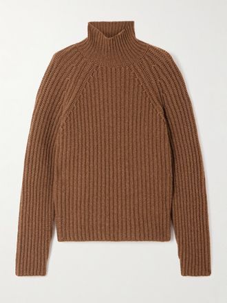 Sease Pull &Agrave; Col Montant En Cachemire C&ocirc;tel&eacute; Athos - Marron