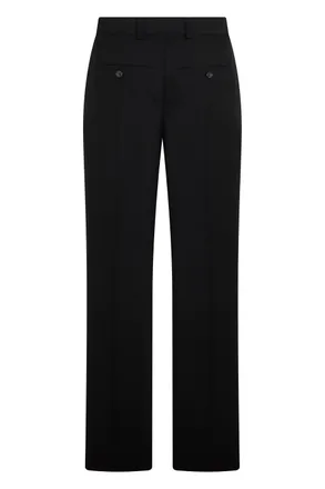 Toteme Womens Straight Trousers Black Wool-Blend Polyester
