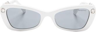 Swarovski Sonnenbrille mit eckigem Gestell - Weiß