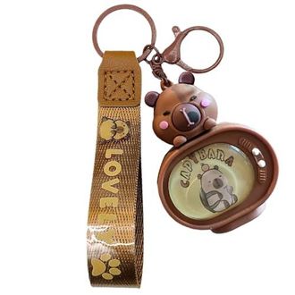 Generico Joli porte-clés en forme danimaux, porte-clés Capibara, ornement avec lumière LED en forme de TV pour sacs à dos, sacs et salle de sport pour garçons 