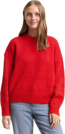 Tom Tailor Damen 1049069 Oversize Strickpullover, 12880-Brilliant Red, Large