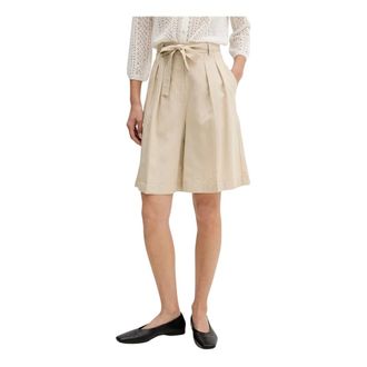 Vicolo Shorts &agrave; Pinces Ceintur&eacute;s - Femme - Shorts - Beige - Taille: 42 FR