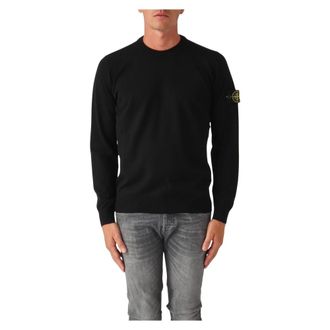 Stone Island Homme, Pulls, Noir, Taille: 2XL Pull Ras du Cou en Laine