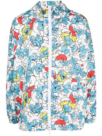 Dsquared2 Kapuzenjacke mit Schlumpf-Print - Wei&szlig;