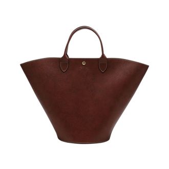 Longchamp Femme, Sacs, Brun, Taille: ONE Size Grainy Leather Tote