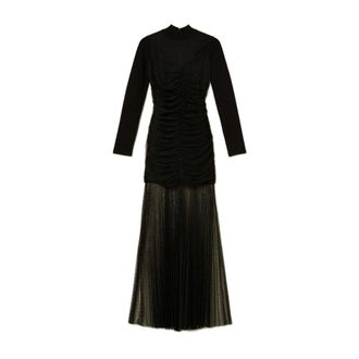Twinset Femme, Robes, Noir, Taille: 36 FR Long knit dress with tulle