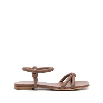 Gianvito Rossi Braune Flache Schuhe Kn&ouml;chelriemen - - Shoes - Damen - Braun - 36 EU