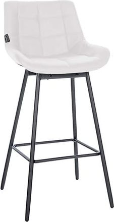 Clp Tabouret De Bar Pivotant Weston I Pivotant À 90 degrés avec Réglage I Siège Rembourré avec Motif Matelassé, Couleur:Blanc, Matériel:Similicuir