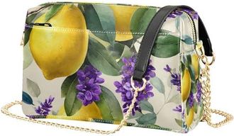 Mnsruu Sacs à bandoulière pour femme, sac à main en cuir lavande citron