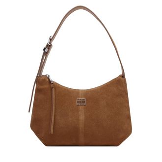 Tommy Jeans Handtasche Tommy Jeans Tjw Slouchy Suede Shoulder Bag AW0AW18859 Braun