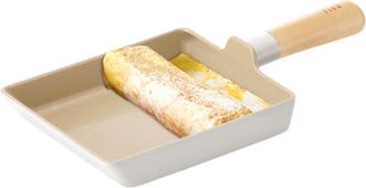 Neoflam FIKA Kitchen Tamagoyaki-Eierrollenpfanne mit Holzgriff, japanische Omelett-Bratpfanne, Induktionskompatibles Kochgeschirr, gesundes Kochen, Tamago-Pfa