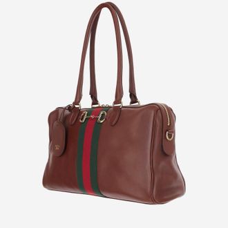 Gucci Womens Top Handle Borsetto Calf Skin Bag Brown Shoulder