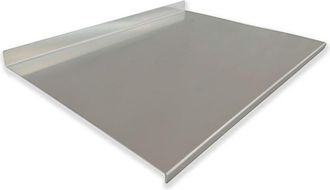 Giemme Backbrett aus Edelstahl - Küchenarbeitsplatte 52x60 cm mit 4 cm Abschlussleiste - Robuste Arbeitsfläche für Teige und Lebensmittel