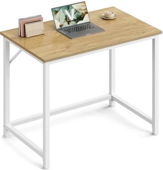 Vasagle Tisch, Computertisch, B&uuml;rotisch, 80 x 50 x 76 cm, f&uuml;r Arbeitszimmer, Schlafzimmer, Wohnzimmer, natureichenfarben-perlwei&szlig; LWD038W70V1
