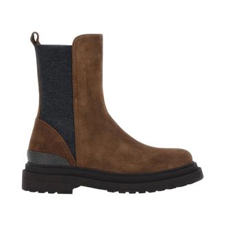 Brunello Cucinelli Femme, Chaussures, Brun, Taille: 40 EU Bottine en Daim