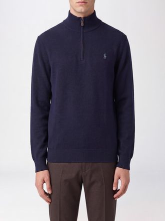 Polo Ralph Lauren Woll-Rollkragenpullover mit halbem Rei&szlig;verschluss und Pony-Logo