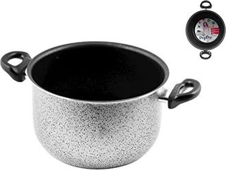 hOme Home Salt NPepper Kochtopf aus Aluminium, Antihaftbeschichtung, 18 cm, Schwarz