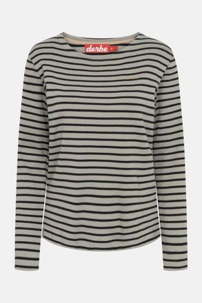 Derbe Derbe Streifenshirt Interstriped Damen Grau Schwarz Langa