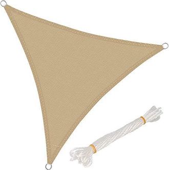Woltu Voiles dombre Triangle 4x4x4 m Respirante en HDPE, Toile dombrage Protection Solaire, Anti 85% UV Contre Le Vent, pour Jardin terrasse Camping Sable