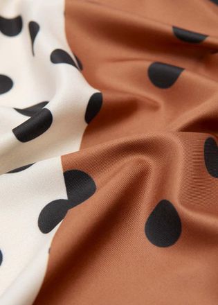 Mango Satinierter Polka-Dot-Schal ecru - Damen - Einheitsgr&ouml;&szlig;e - MANGO
