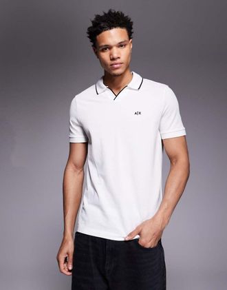 A|X Armani Exchange Polo &agrave; logo - Blanc