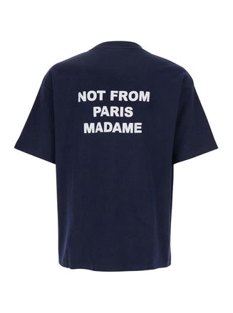 Dr&ocirc;le de Monsieur Mens T-Shirt Le Slogan Blue Cotton T-Shirts And Polos