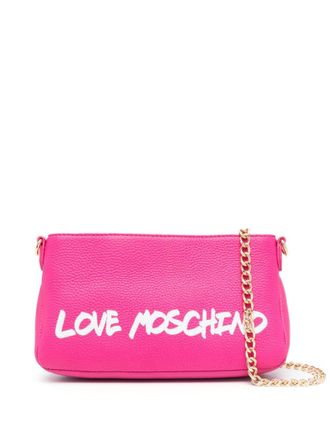 Love Moschino sac port&eacute; &eacute;paule &agrave; logo imprim&eacute; - Rose