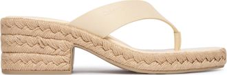 Calvin Klein Pantoletten Calvin Klein Block Heel Espa 50 Thong Lth HW0HW02902 Beige