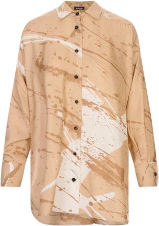 Kiton Femme, Blouses et Chemises, Brun, Taille: 38 FR Chemise oversize &agrave; imprim&eacute; abstrait
