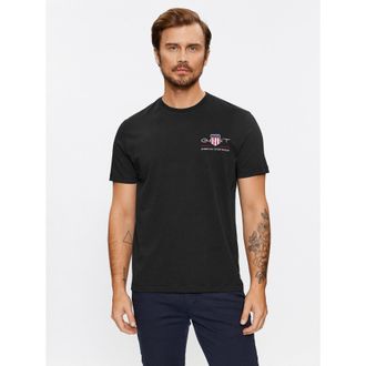 GANT T-Shirt Reg Archive Shield Emb Ss 2067004 Schwarz Regular Fit