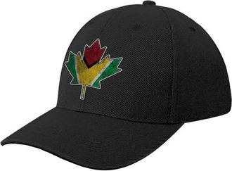Generic Casquette de baseball guyanaise canadienne - Feuille d&eacute;rable clips&eacute;e dans le drapeau national guyanais casquette de baseball casquette de baseball cas