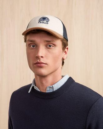 Faguo Casquette bleu marine et &eacute;cru