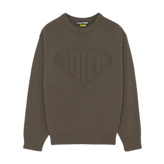 Iuter Links Logo Strickpullover - - Knitwear - Herren - Braun - XL