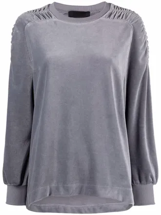 Alberta Ferretti Sweatshirt aus Samt - Grau