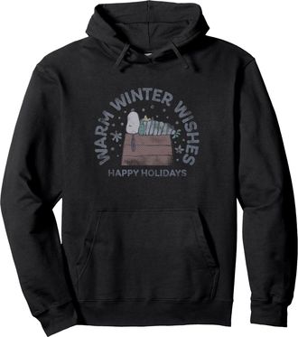 Peanuts Xmas Snoopy Woodstock Winterw&uuml;nsche Urlaub Vintage Pullover Hoodie