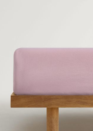 Mango Drap plat berceau en coton lav&eacute; double surpiq&ucirc;re lilas - Home - 60x120x15cm - MANGO HOME