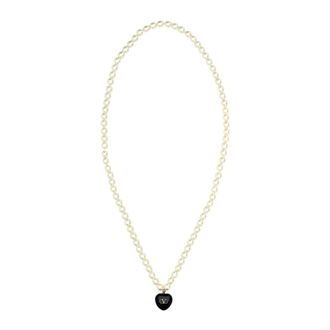 Valentino Garavani Femme, Accessoires, Blanc, Taille: ONE Size Ivory Pearls Coeur Royal Necklace