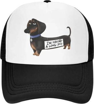 Generic Casquette de Baseball personnalis&eacute;e Kawaii Teckel Protection Solaire Ajustable Style Camionneur Casquette d&eacute;t&eacute; Cadeau pour Papa Sports et Plein air