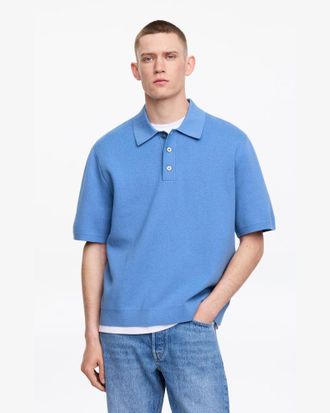 Arket Feinstrick-Poloshirt -Blau