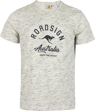 Roadsign Herren T-Shirt leichtes Melange-Shirt f&uuml;r vielseitige Layer-Looks im Alltag beige, 2XL