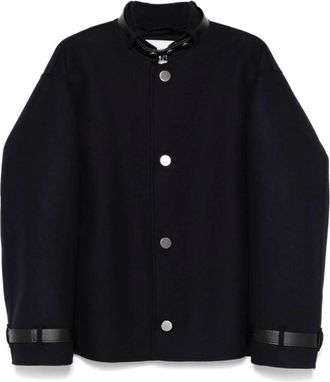 Jil Sander Femme, Vestes, Noir, Taille: 36 FR Veste oversize en m&eacute;lange de laine &agrave; clous