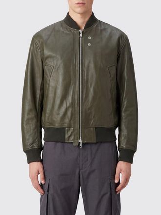 Sunflower Blouson bomber en cuir vert avec fermeture zipp&eacute;e
