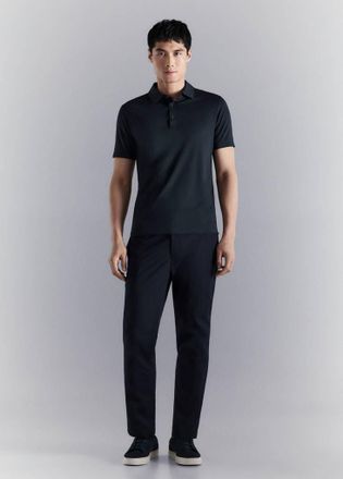 Mango Polo comfort stretch Coolmax bleu marine - Homme - XXL - MANGO MAN