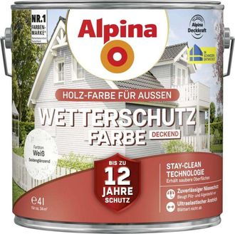 Alpina Wetterschutzfarbe deckend 4 l wei&szlig; - Alpina