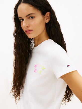 Tommy Jeans Kurzarmshirt TJW REG TJ BUBBLE SS TEE EXT mit verspieltem Logo-Print