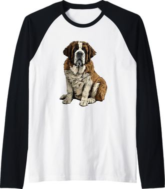 Whyitsme Design Braun-wei&szlig;e Bernhardiner-Illustration Raglan