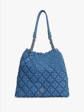 Tommy Hilfiger Cabas matelass&eacute; en denim &agrave; monogramme TH
